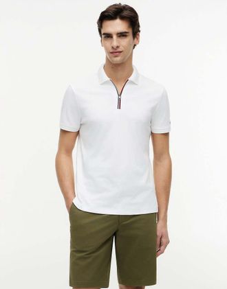 Tommy Hilfiger Flie&szlig;endes Regular-Fit-Polohemd aus Baumwolle in Wei&szlig;