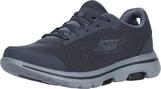 Skechers Homme Gowalk 5 Qualify-Athletic Mesh Lace Up Performance Walking Shoe Chaussure de Marche, Dark Grey Black 2, 42.5 EU X-Large