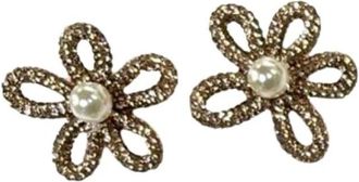 Rosantica Brass and Pearl Earring - - Accessories - Damen - Gelb - ONE SIZE