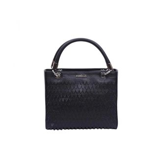 Rebelle Leder Tasche mit automatischem Knopfverschluss - - Bags - Damen - Schwarzk - ONE SIZE