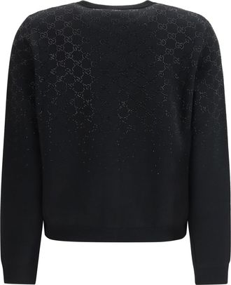 Gucci GG Crystal-Embellished Wool Cardigan - Black