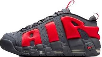 Nike Nike Homme AIR More Uptempo Low Chaussures &Agrave; LAQUETS, DKGREYLTCRIMSON-MTLCSILVER, 43 EU