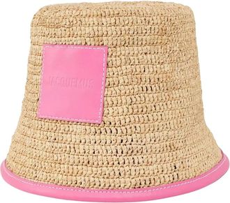Jacquemus unisex, Accessoires, Beige, Taille: 60 CM Chapeau Le Bob Soli en raphia