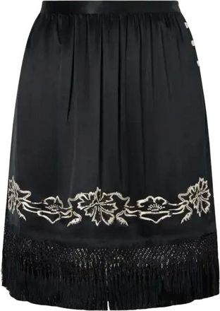 Bode Femme, Jupes, Noir, Taille: 34 FR Phantasm Fringe Skirt
