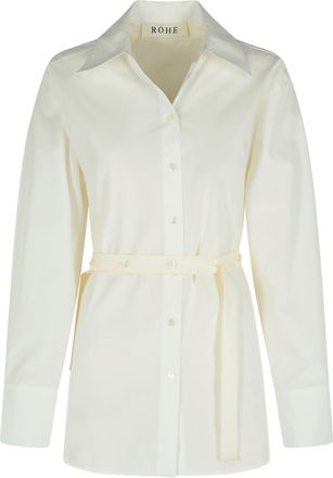 R&oacute;he chemise de gilet de popline en soie combin&eacute;e