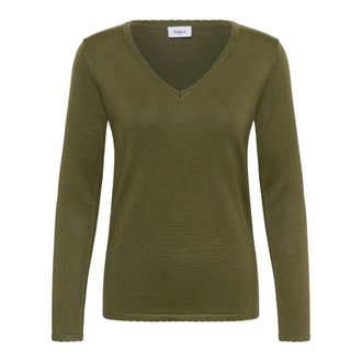 Saint Tropez Pull col en V - Femme - Pulls - Vert - Taille: 46 FR