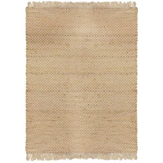 Altobuy Altobuy - Tapis Rectangulaire 120x170cm en Toile de Jute Tress&eacute;e Naturelle avec Franges