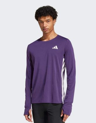 adidas adidas Performance - Adizero - T-shirt de course &agrave; manches longues - Prune aurore-Violet