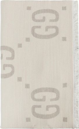 Gucci GG Jacquard Wool Silk Scarf