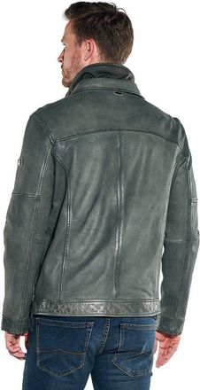 Engbers Lederjacke Herren Lederjacke aus Lammleder mit abnehmbarer Blende, Oliv