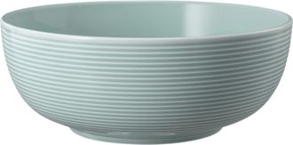 SELTMANN WEIDEN Beat Color Glaze Foodbowl | 20 cm | Schale für Desserts, Suppen und Salate | Rillen-Relief | Porzellan | Arktisblau