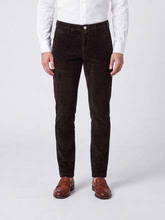 Jacob Cohen Pantalon slim fit en velours c&ocirc;tel&eacute; &agrave; taille mi-haute