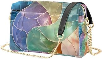 Mnsruu Sacs à bandoulière pour femme, sac à main en cuir texturé en verre coloré