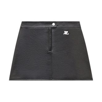 Courr&egrave;ges Vinyl Mini Rock Schwarz - - Skirts - Damen - Grau - S