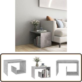 vidaXL Table dappoint Gris béton 59x36x38 cm Aggloméré - Table Dappoint - Meuble Dappoint - Table Basse - Table Design - Mobilier Gris
