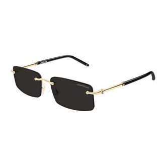 Montblanc Montblanc - Lunettes de soleil Mb0443S - unisex - Accessoires - Jaune - Taille: 56 MM