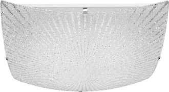 Globo Lighting Deckenleuchte Glas Dekorlampe Esszimmerleuchte Deckenlampe 1 flammig, Glas Chrom, 1x LED 18 W 1350 lm, DxH 40x10 cm