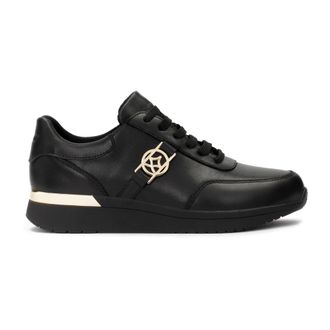 Kazar Schwarze Ledersneaker mit goldenen Elementen verziert - - Shoes - Damen - Schwarzk - 37 EU