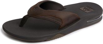 Reef Mens Leather Fanning Fashion casual Flip-Flop, Dark Brown, 10 UK, 44 EU