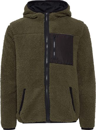 Solid SDLuka Fleecejacke Herren Übergangsjacke Fleece Jacke mit Teddy Fell mit Kapuze Regular Fit Brusttasche Regular fit, Größe:2XL, Farbe:Ivy Green (19051