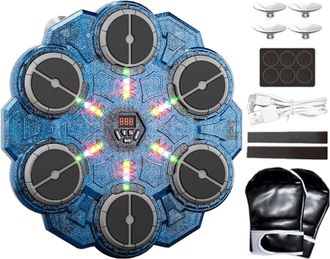 Generico Musikalische Boxmaschine, Wandmontage, 9 Geschwindigkeiten, Boxtrainingsgerät mit Licht, für Erwachsene und Kinder, Zuhause, Training, Fitness, Innenb