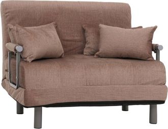 Hhg Schlafsessel HHG 690, Klappsessel Schlafsofa G&auml;stebett, Liegefl&auml;che 190x100cm, Stoff Chenille (370g/m&sup2;) braun