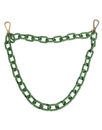 Dolce & Gabbana Mens Green Plexy Acrylic Chunky Gold Hardware Wallet Chain As Zama