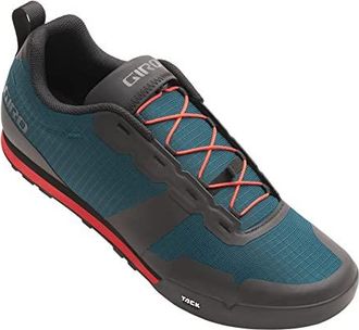 Giro Tracker Fastlace Chaussure de Cyclisme de Montagne, Harbor Blue Bright Red, 41 EU