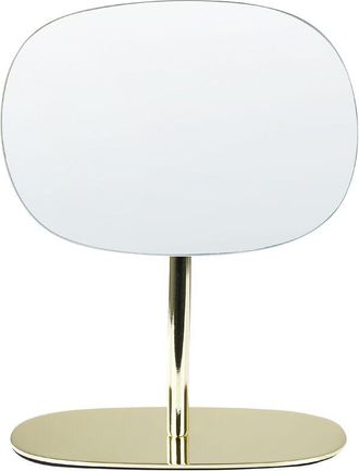 Beliani Miroir de Table Pivotant pour Maquillage 20 x 14 cm en Métal Doré Charente