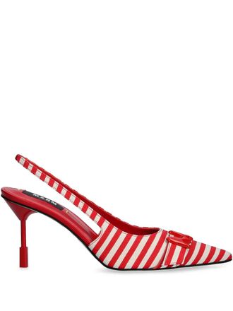 Msgm escarpins à rayures 90 mm - Rouge