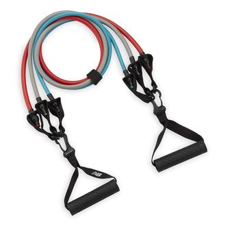New Balance Widerstandsband mit Griffen | 3-in-1 &Uuml;bungsschnur-Kit austauschbare Kabel (leicht, mittel, schwer) - Komfort-Griffe