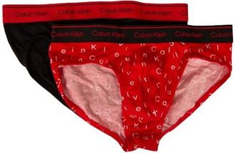 Calvin Klein Slip Homme CK sous-vêtement Lot de 2 Articles Coton Stretch élastique Visible Article NP2595O, 6LP BL.w BL Logo/White w Black Logo, S