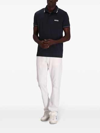 HUGO BOSS Stretch Polyester Polo - Navy