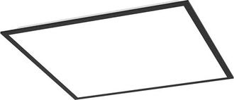 Eglo LED Panel Moradillo, Deckenleuchte flach, Deckenpanel mit Dip Switch, Deckenlampe warmweiß, neutralweiß, kaltweiß, Metall in Schwarz, 60 x 60 cm