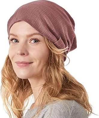 Charm by Casualbox Chapeau Femme Bonnet Homme Slouchy - Beanie Ete de 100% Coton Casquette Chimio Bonnet Nuit Tombant Léger Rose