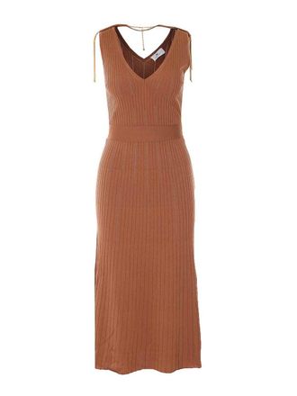 Elisabetta Franchi Robe Au Genou - Marron