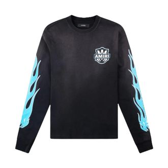 Amiri Homme, Tops, Noir, Taille: L Eagle Flames Long Sleeve Tee