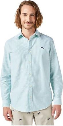 Wrangler 1 t-Shirt de Poche, Oxford &agrave; Rayures Vertes, XL Homme