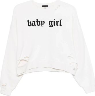 R13 Femme, Sweatshirts et sweats &agrave; capuche, Blanc, Taille: 38 FR SweaT-shirt R13