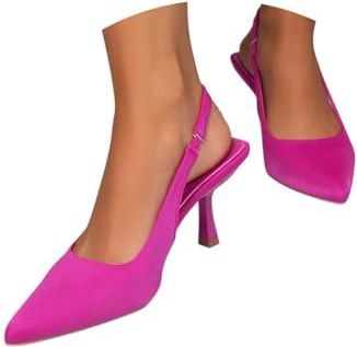 Minetom Escarpins Femme Su&egrave;de Pumps Talon Haut Et Bout Ferm&eacute; Parfait pour Les Mariages Et Les F&ecirc;tes Slip-on High Heels A Rose Rouge 40 EU