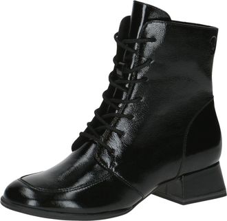 Caprice Damen Stiefeletten zum Schnüren aus Leder Kleiner Absatz, Schwarz (Black Naplak), 36.5 EU