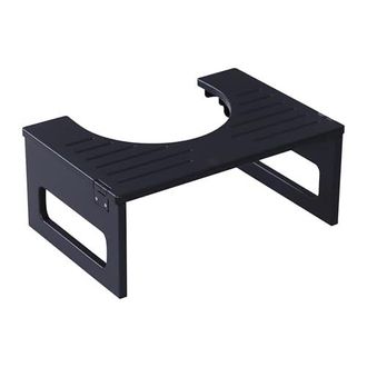 Relaxdays Toilettenhocker, klappbar, Hocker Toilettengang, Erwachsene, Bambus, rutschfest, HxBxT: 18x43x27,5 cm, schwarz