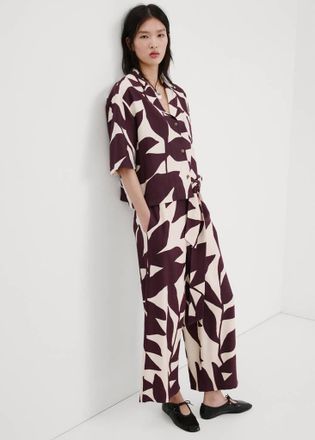 Mango Chemise imprim&eacute;e manches courtes &eacute;cru - Femme - XXS - MANGO