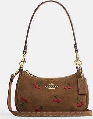 Coach Teri Mini Umh&auml;ngetasche Mit Kirschstickerei f&uuml;r Frauen in Mehrfarbig | Wildleder