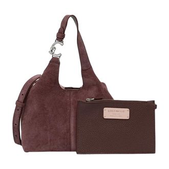 Coccinelle Petit sac port&eacute; &eacute;paule en daim - Femme - Sacs - Brun - Taille: ONE Size