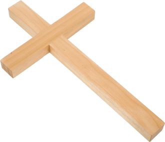 BESPORTBLE Wandkreuz 33cm Handgeschnitztes Christliches Kruzifix f&uuml;r Taufe und Firmung Nat&uuml;rliche Maserung Einfache Wandmontage Religi&ouml;se Heimdekoration