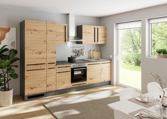 Casa home24 Apothekerschrank 30 x 211 x 57cm Braun/Eiche Artisan Dekor