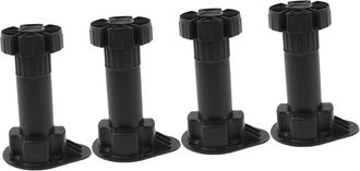 PartyKindom 4 Stück Verstellbare Schwarze Kunststoff Möbelfüße Höhenverstellbare Sofa Schranksockel Robuste Möbelbeine für Schrank Tv Büromöbel Einfache Montage L