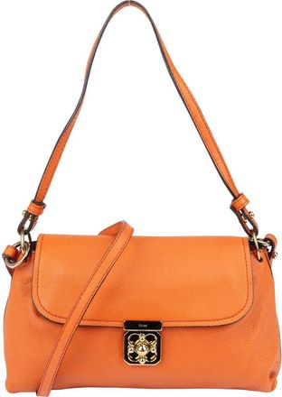 Chloé Crossbody Bags - Chloe Orange Leather Elsie Turnlock Shoulder Bag - Gr. unisize - in Orange - für Damen