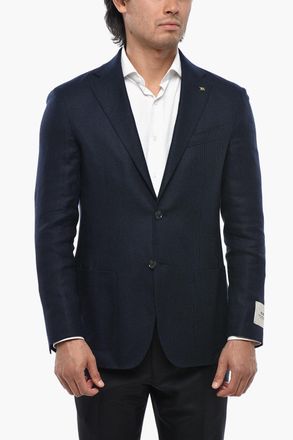 Corneliani CC COLLECTION 2-Knopf-Jacke in Uni mit aufgesetzten Taschen Corneliani